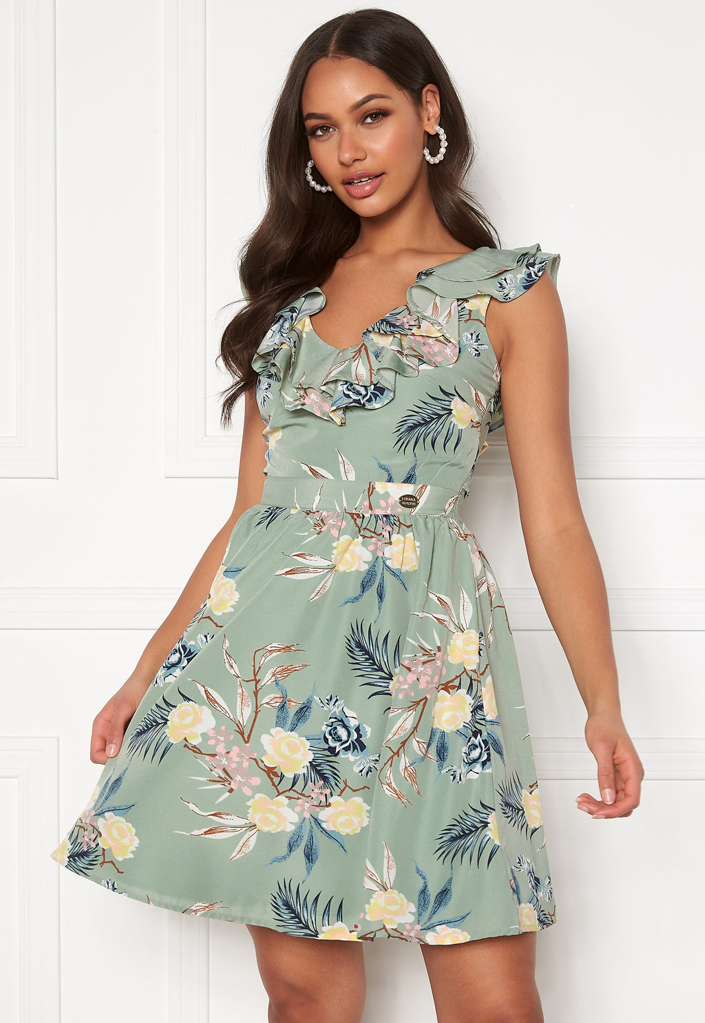 Chiara forthi – Pernille flounce dress – Dresses – Green / Floral