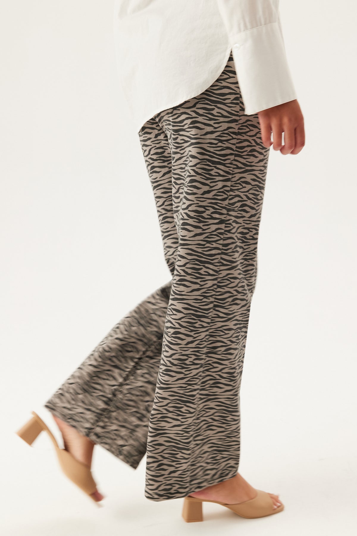 Only - ONLY - Onlmadison Hw Wide Animal Pant String AOP:W. BLACK ZEBRA