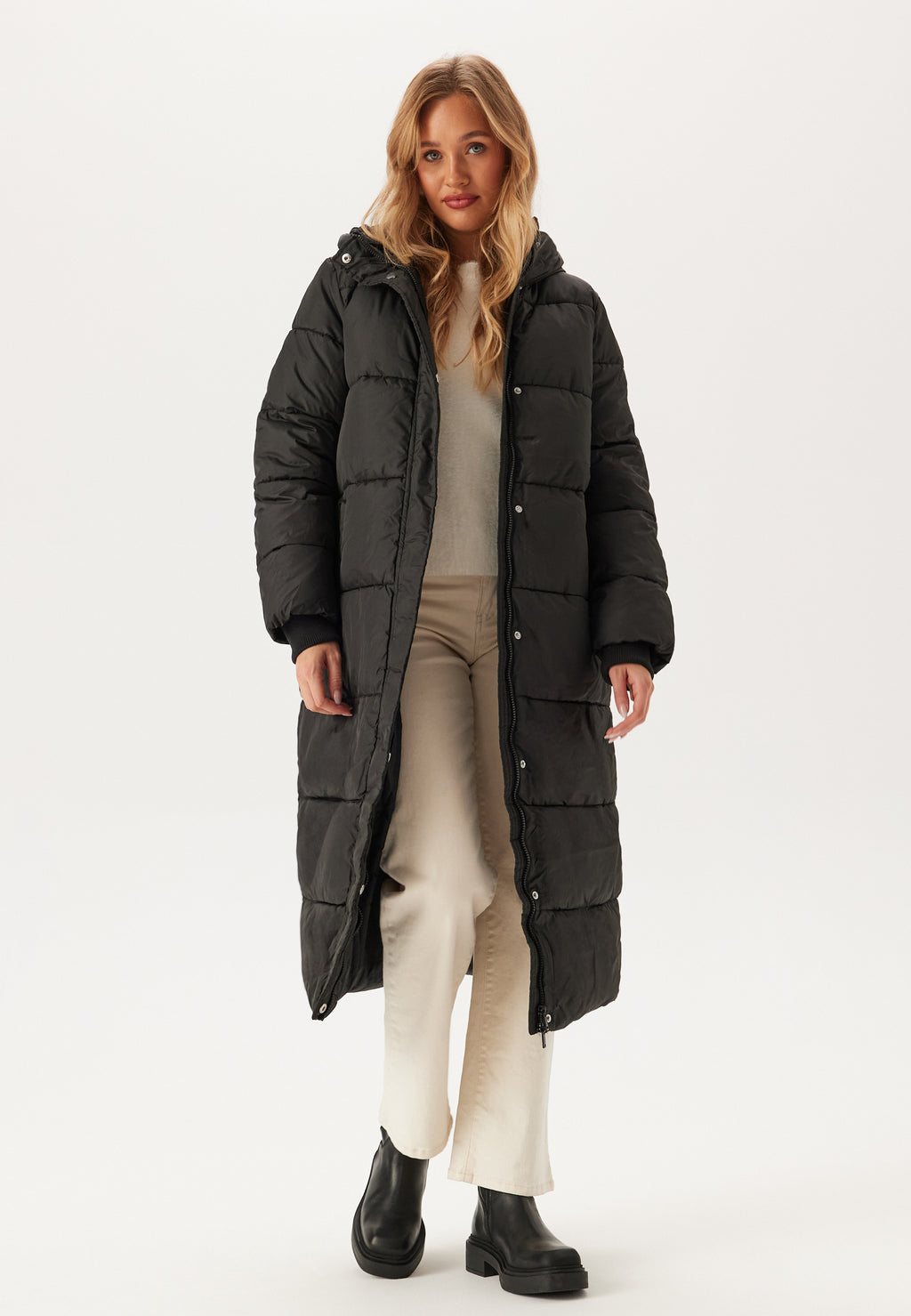Pieces – Pcmaddie Long Puffer Jacket – campaign-outlet – Black