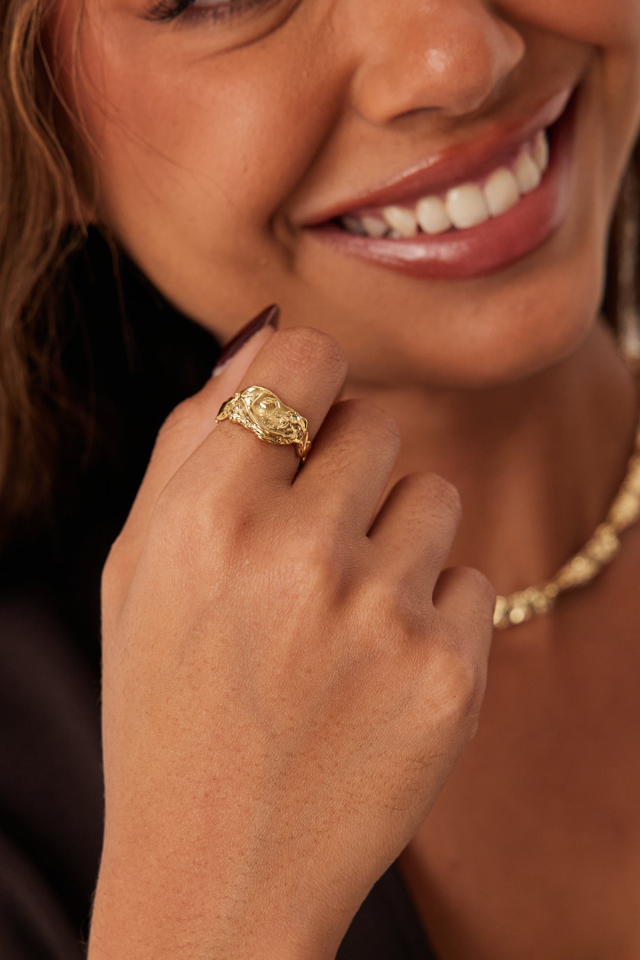 Pilgrim – Blossom Organic Shaped Ring Go – Accessories – Gold